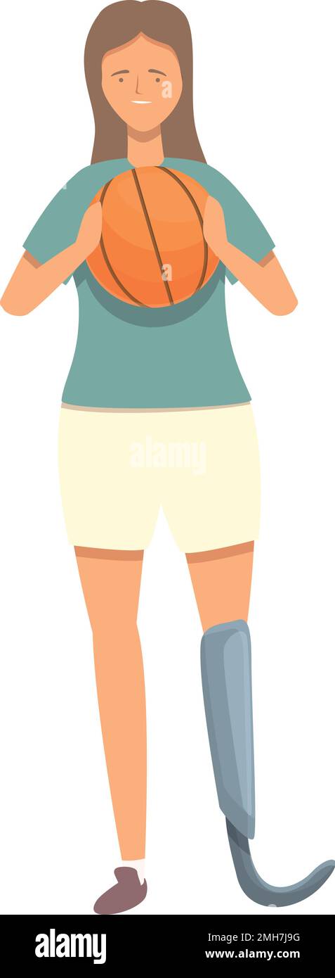 Disabled basketball player icon cartoon vector. Sport training ...