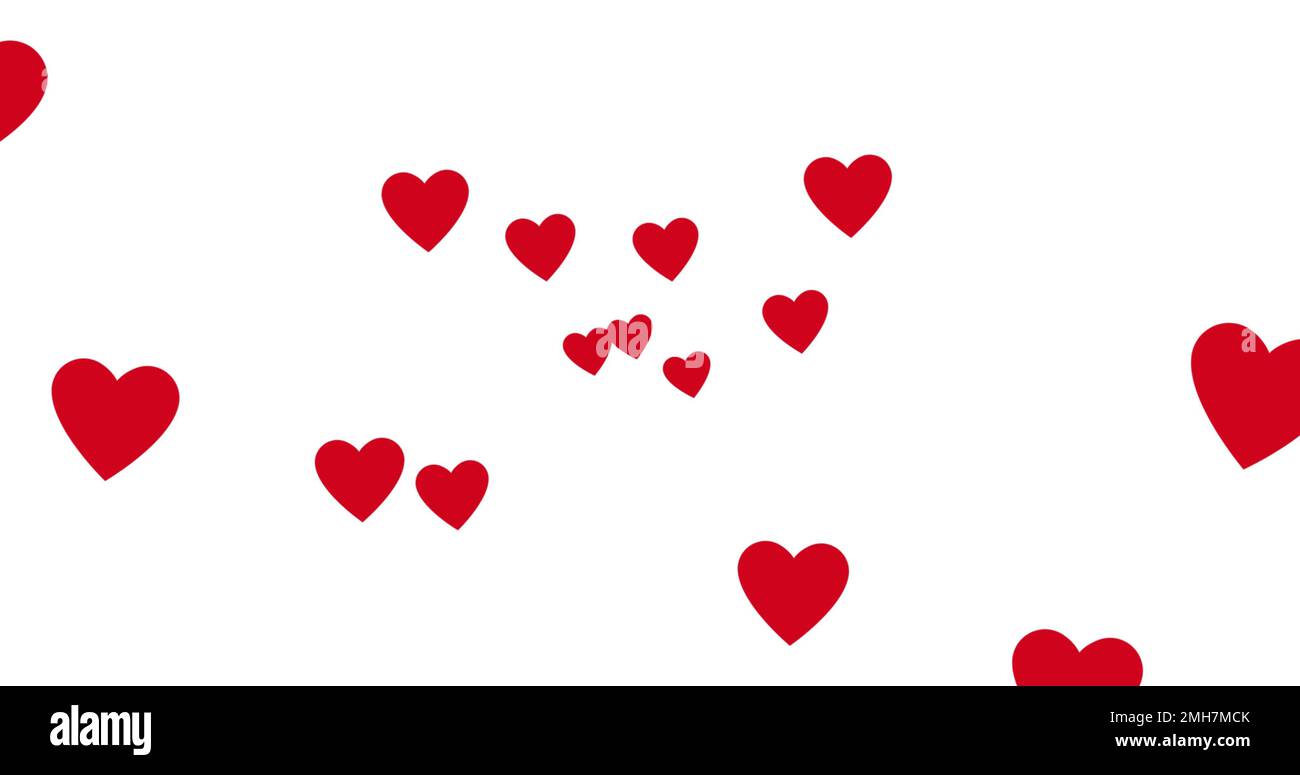 Image of multiple red hearts on white background Stock Photo - Alamy
