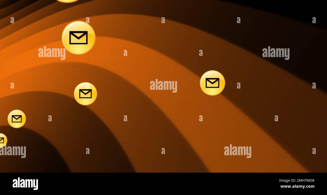 Animation email icon over computer hi-res stock photography and images ...