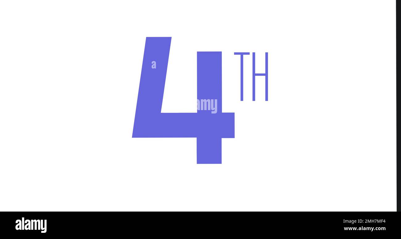 Composition of 4th text on white background Stock Photo - Alamy