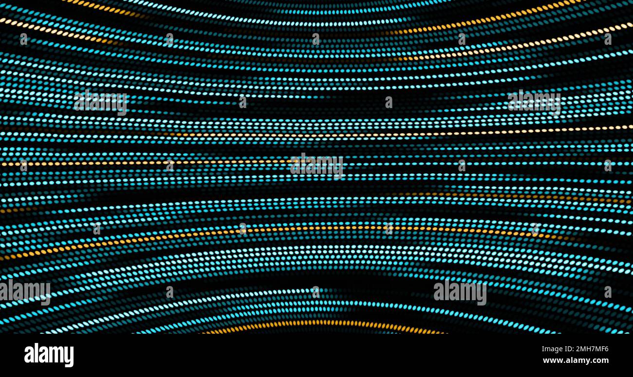 Image of layers of blue and yellow dots on black background Stock Photo ...