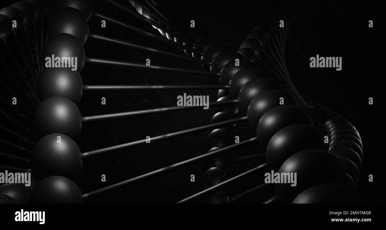 Image of close up of macro black dna strand Stock Photo - Alamy