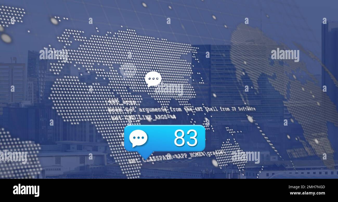 Animation numbers over world map hi-res stock photography and images ...