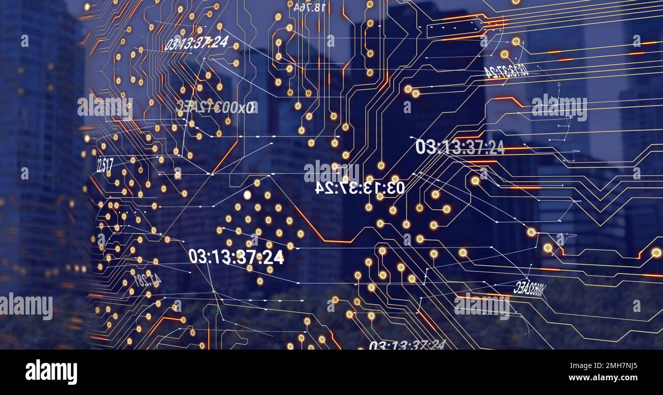 Composition Of Data Processing And Computer Circuit Board Over
