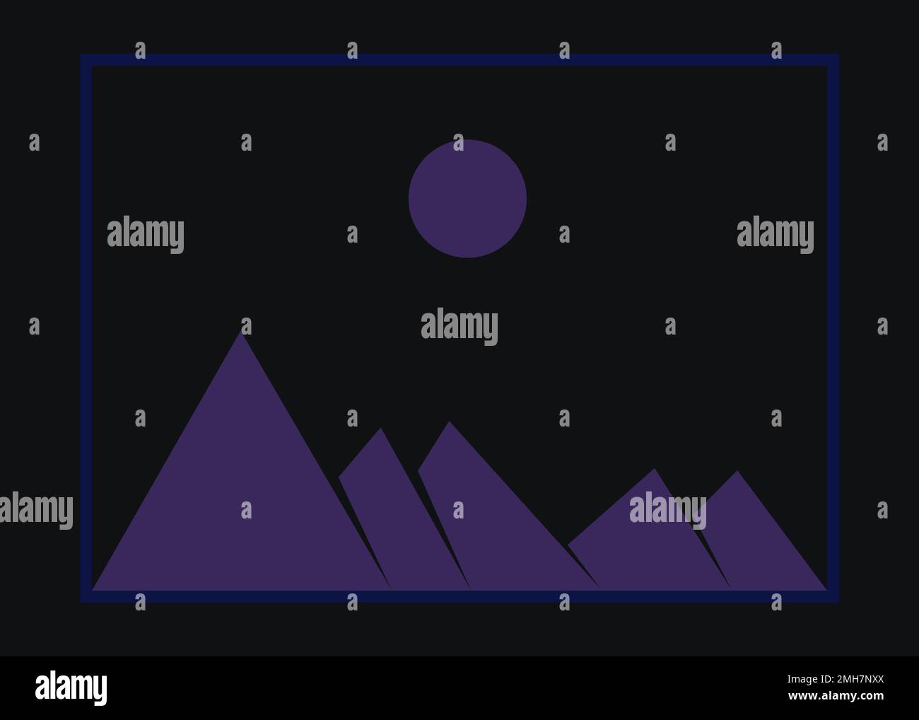 Geometric Mountains silhouette generative art poster illustration Stock ...