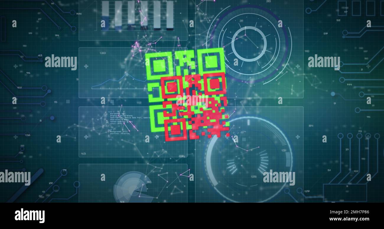 Composition Of Qr Code Over Data Processing And Network Of Connections