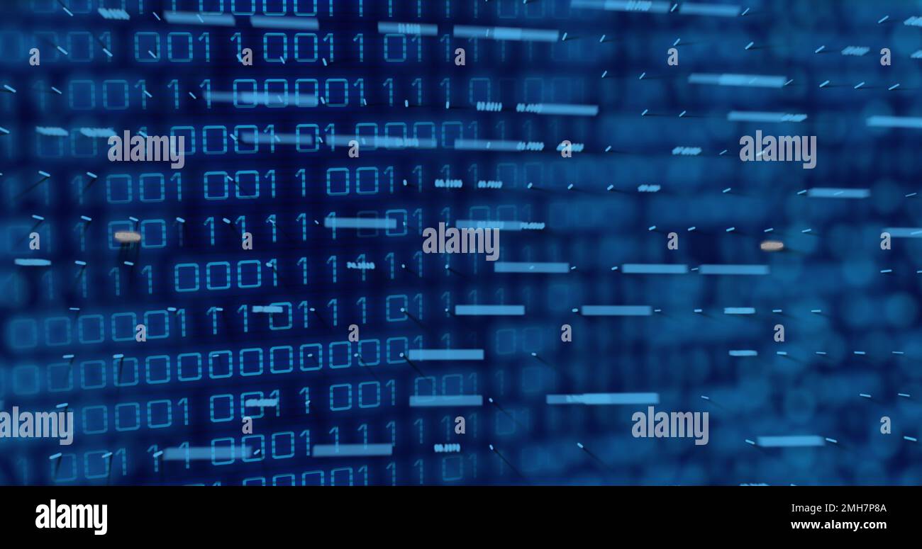 Composition of data processing on black background Stock Photo - Alamy