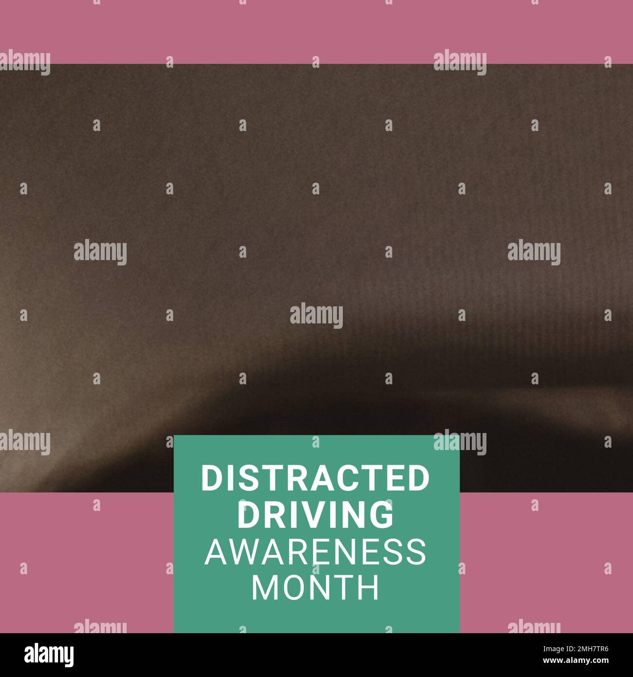 Composition of distracted driving awareness month text over blurred ...
