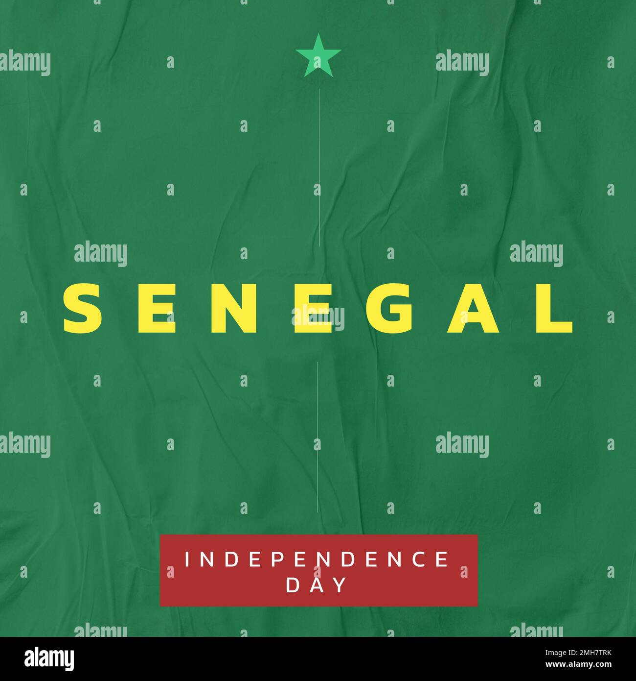 Composition of senegal independence day text over green background ...