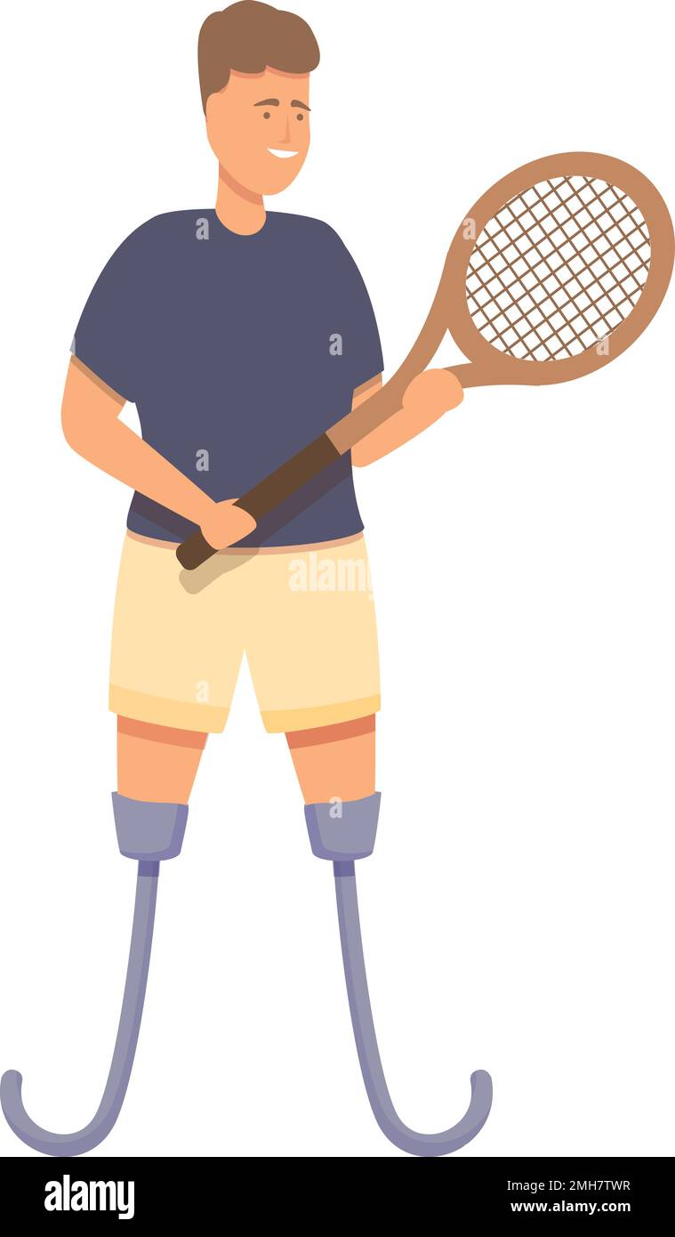 Disabled tennis sport icon cartoon vector. Life exercise. Person ...