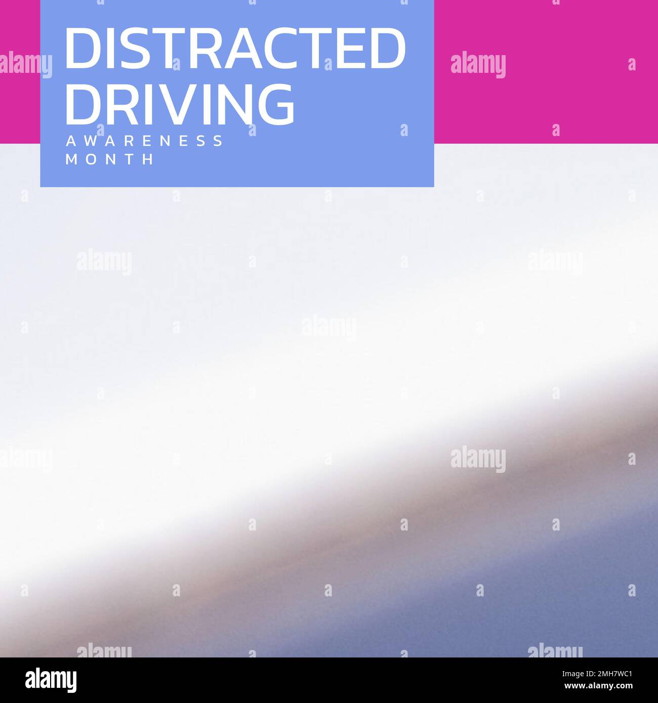Composition of distracted driving awareness month text over blurred ...