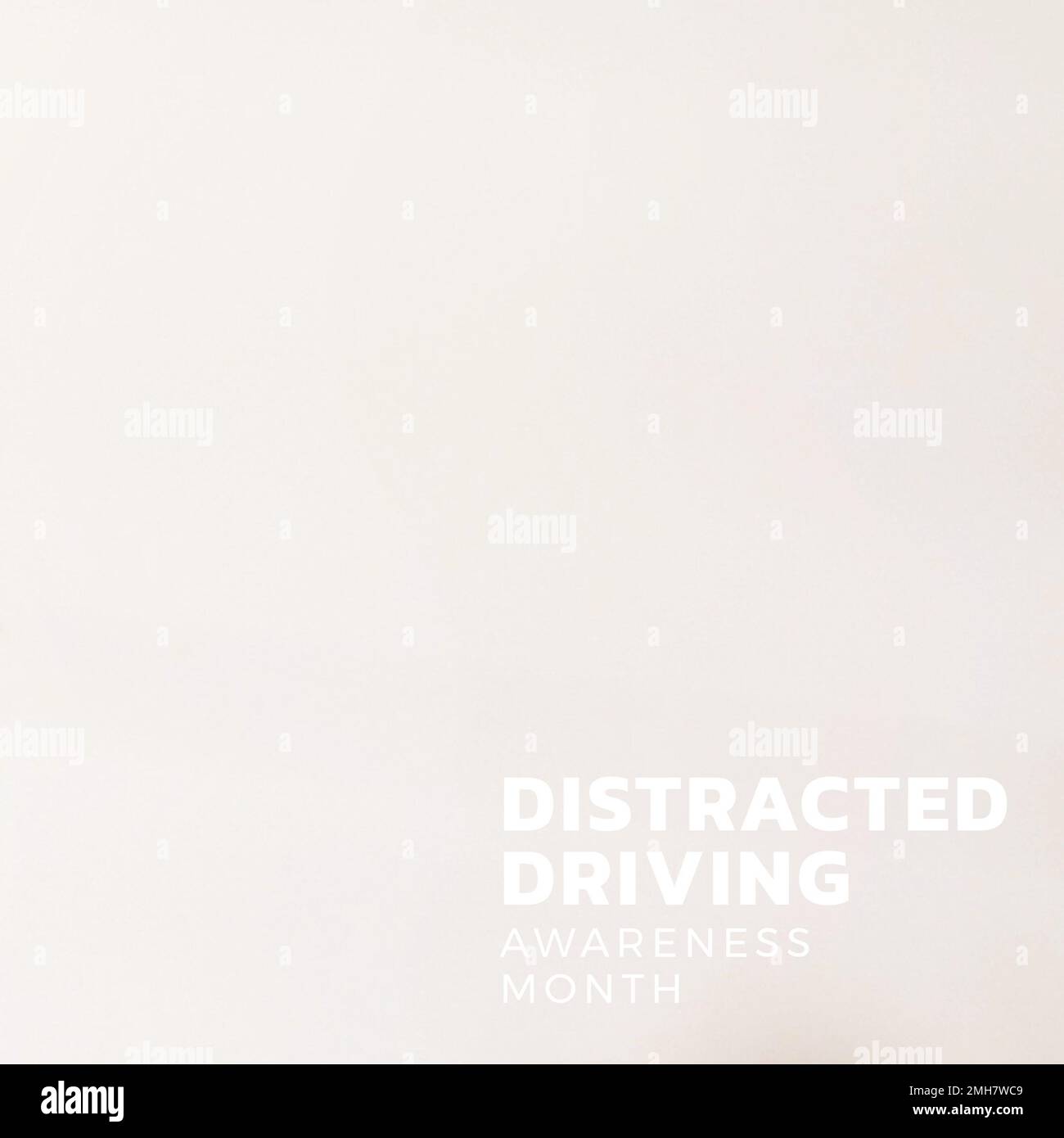 Composition of distracted driving awareness month text over white ...
