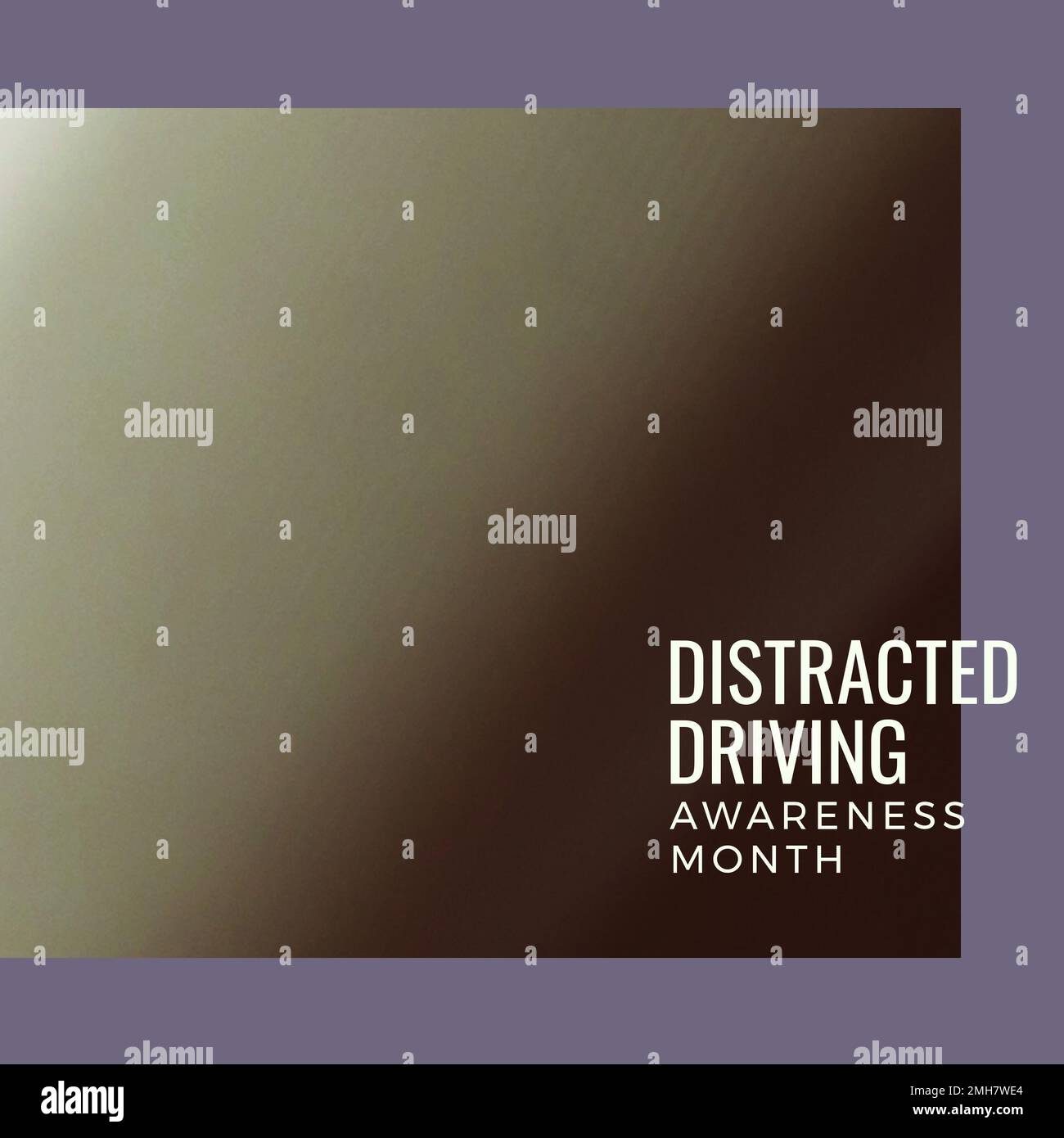 Composition of distracted driving awareness month text over blurred ...