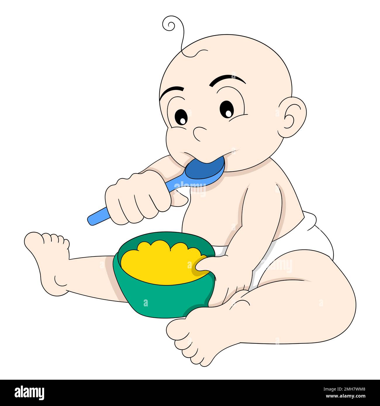 Eating alone illustration hi-res stock photography and images - Alamy