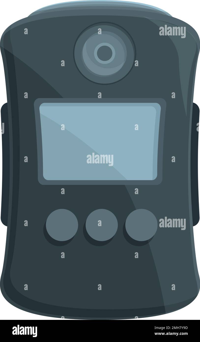 Black gas detector icon cartoon vector. Digital device. Test safety ...