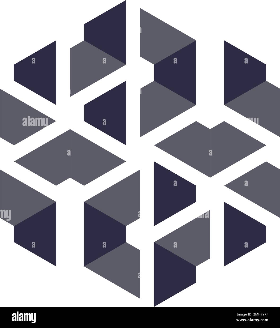 Hexagonal Triangles Logo illusion generative pattern illustration Stock ...