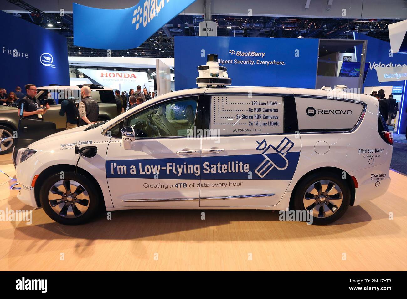 The Renovo autonomous delivery vehicle collects data through a software ...