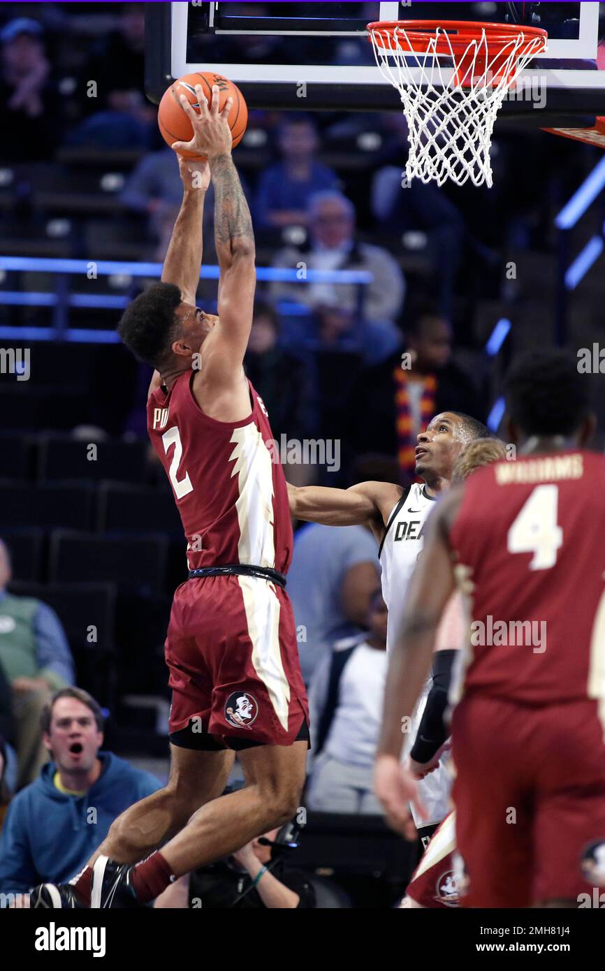 Florida State Anthony Polite (2) dunks in the first half against Wake ...