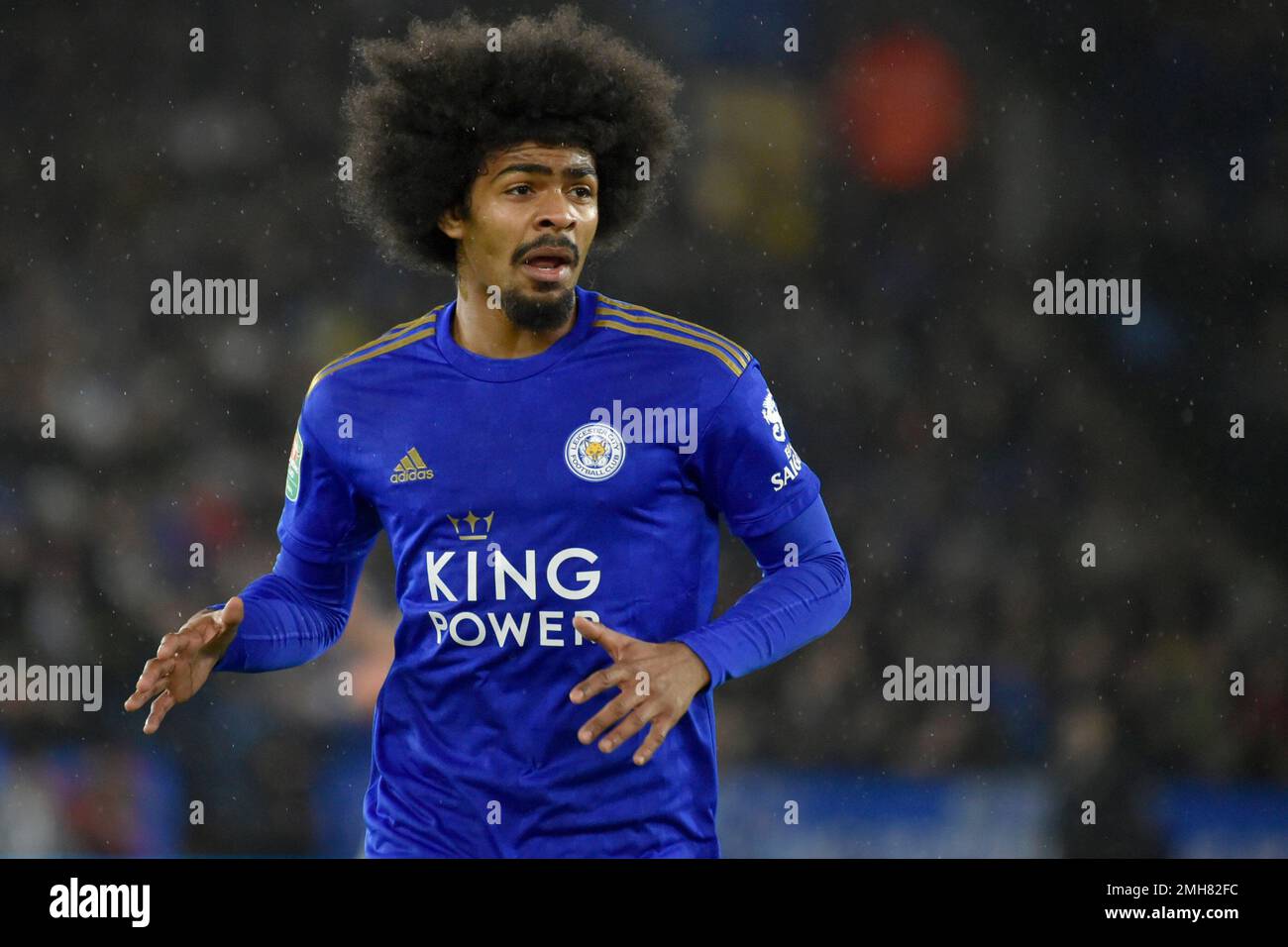 Leicester's Hamza Choudhury runs during the English League Cup ...