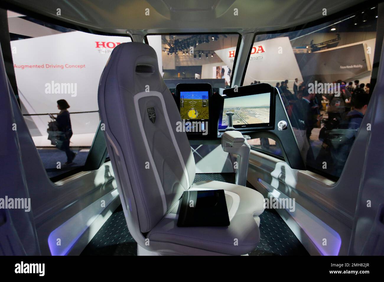 The interior of the Bell Nexus 4EX, a four-duct electric or hybrid ...