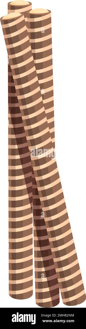 Wafer stick icon cartoon vector. Biscuit roll. Sweet cream Stock Vector ...
