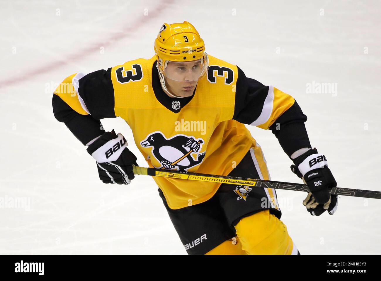 Pittsburgh Penguins' Jack Johnson skates during the first period of an ...