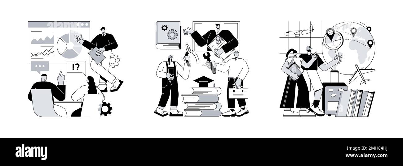 Professional learning abstract concept vector illustration set ...