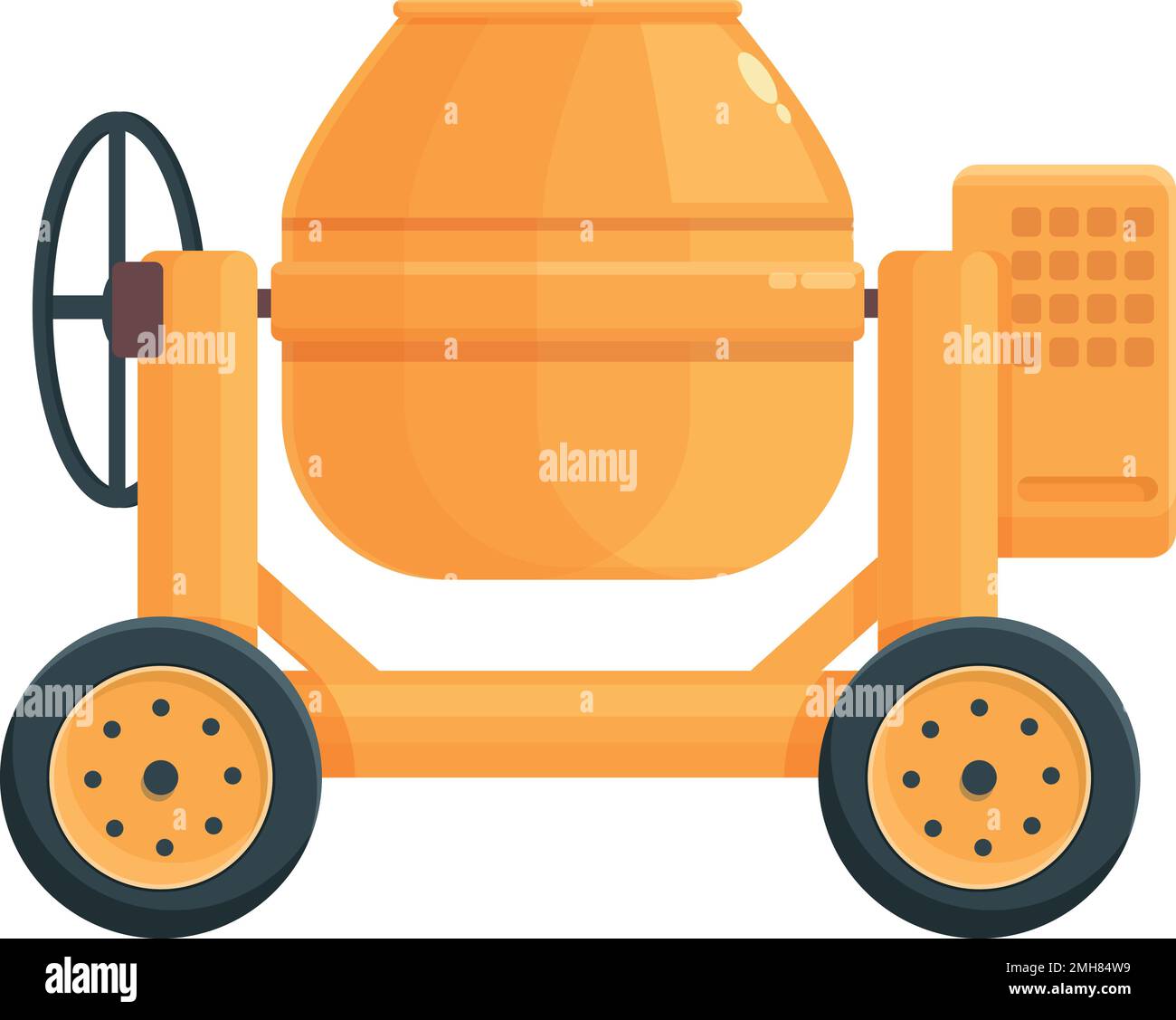 Cement tool icon cartoon vector. Concrete machine. Building mix Stock ...