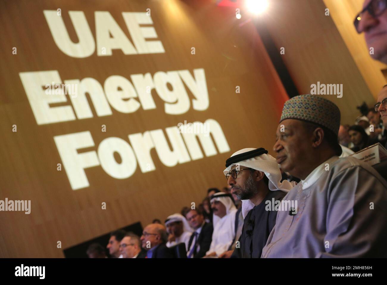 UAE Energy Minister Suhail al-Mazrouei, second right, and OPEC Secretary-General Mohammed ...