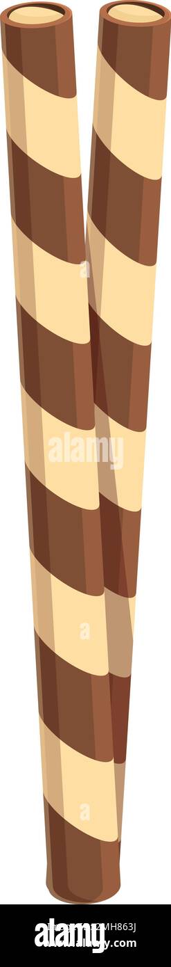 Wafer roll icon cartoon vector. Biscuit stick. Tube bakery Stock Vector ...