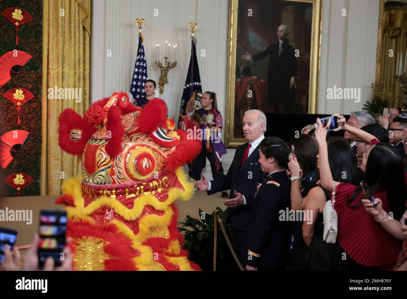 Washington, USA. 26th Jan, 2023. U.S. President Joe Biden reacts as ...