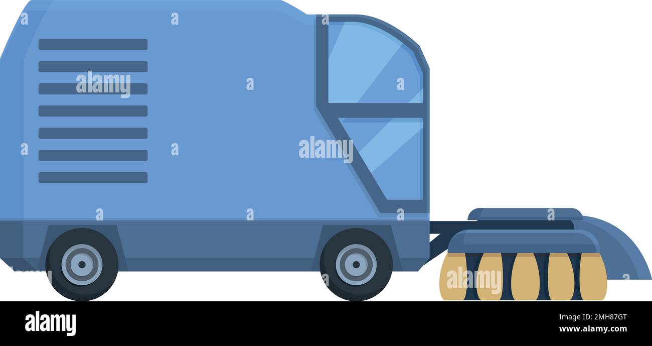Asphalt sweeper icon cartoon vector. Street truck. Clean machine Stock ...
