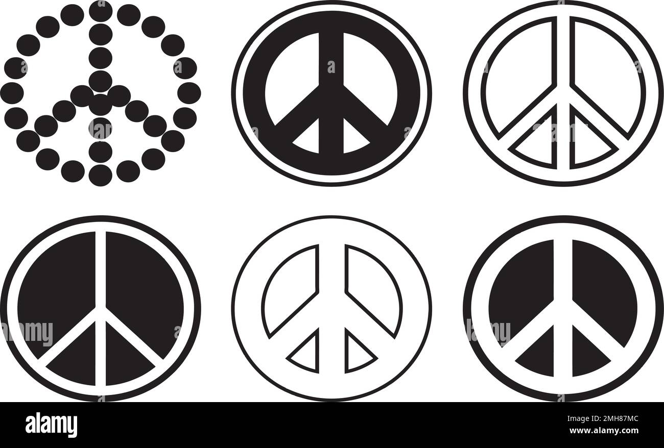 Collection of different peace signs isolated on white Stock Vector ...