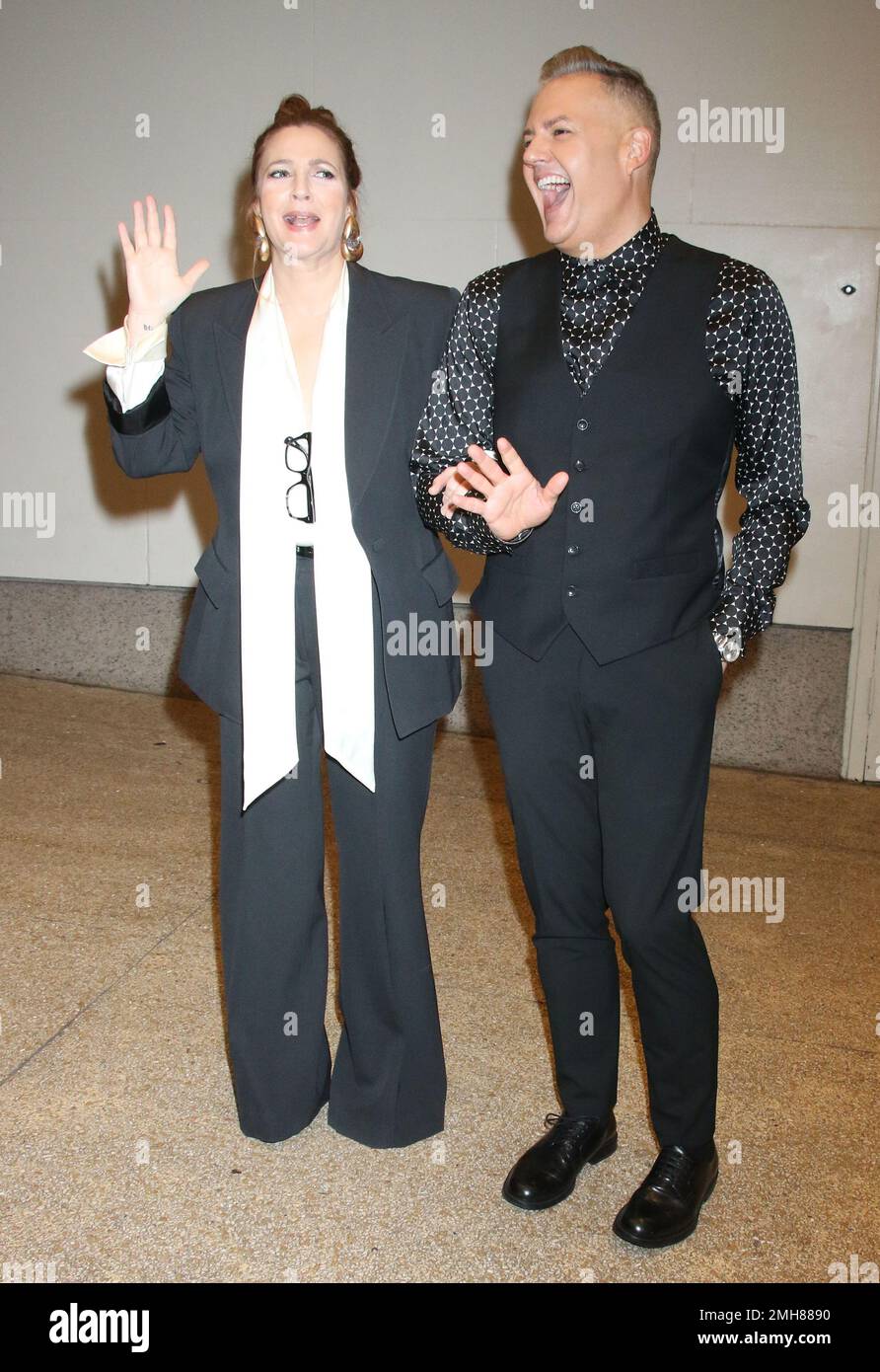 New York Ny Usa 26th Jan 2023 Drew Barrymore And Ross Mathews Seen At Cbs Mornings