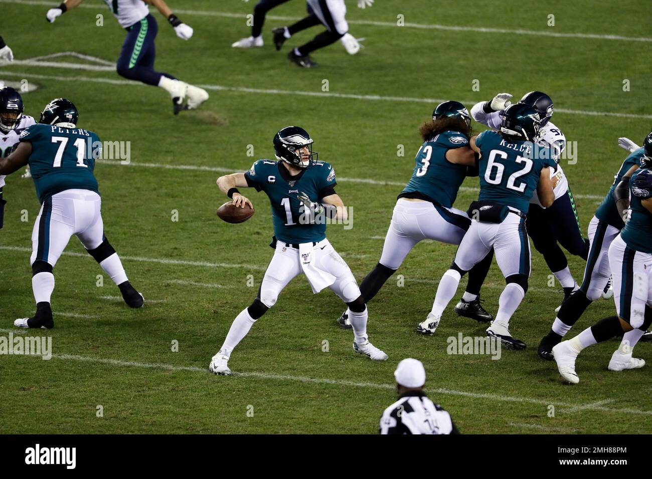 Philadelphia Eagles' Carson Wentz is seen during an NFL wild-card ...