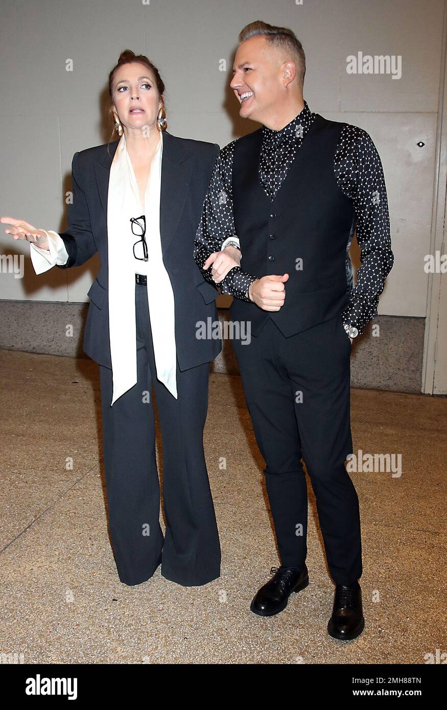 New York Ny Usa 26th Jan 2023 Drew Barrymore And Ross Mathews Seen At Cbs Mornings