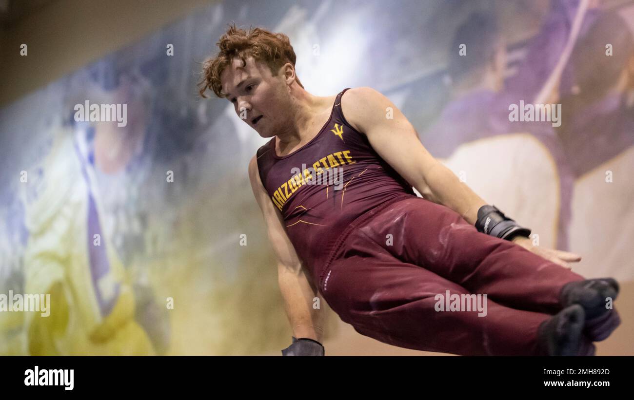Arizona State's Colton Palmer competes on pommel horse during the ...