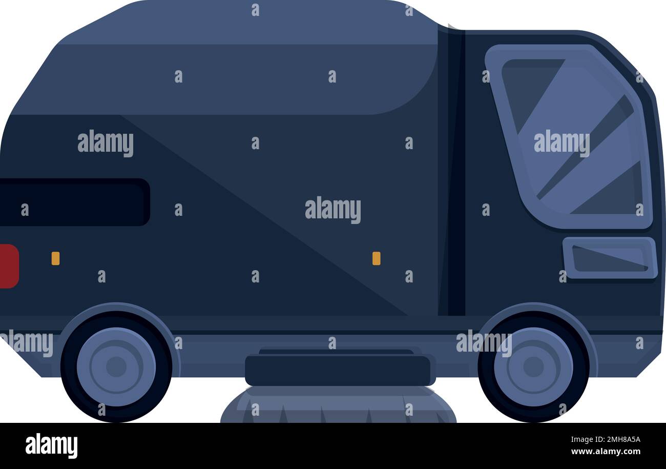 Sweeping machine icon cartoon vector. Street truck. Cleaner vehicle ...