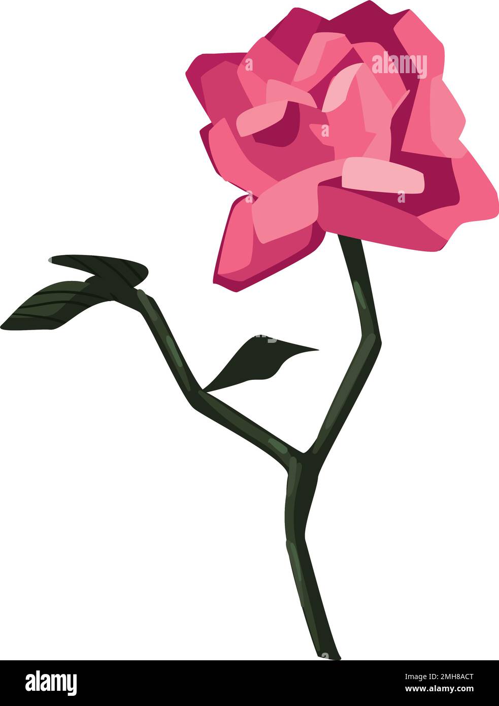 flat pink rose design Stock Vector Image & Art - Alamy