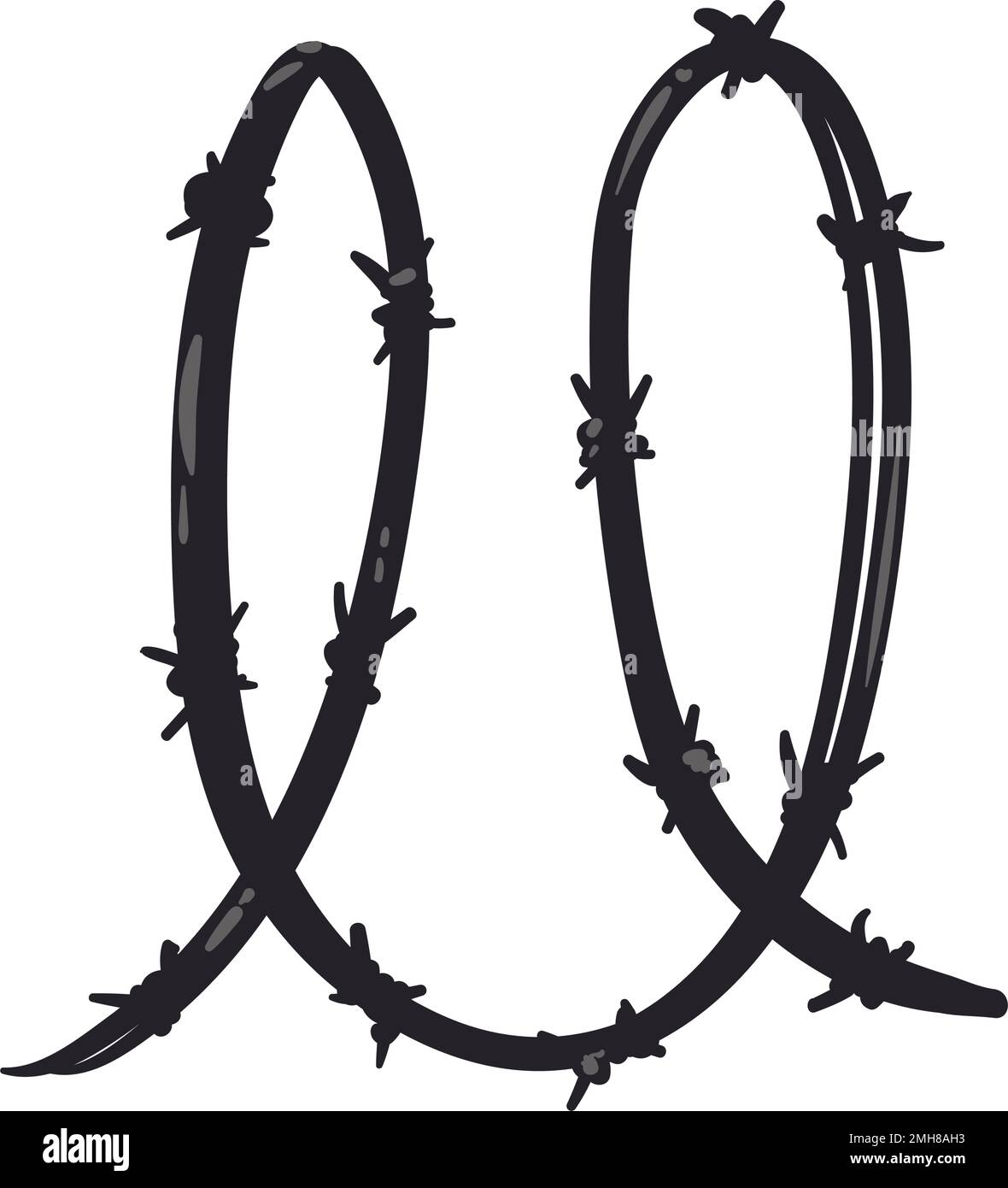 flat barbed wire illustration Stock Vector Image & Art - Alamy