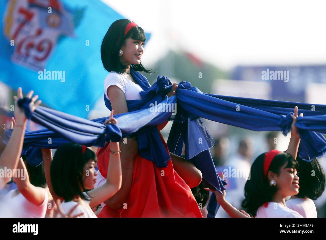 Cambodian dancers perform during the country's 41st anniversary of the ...