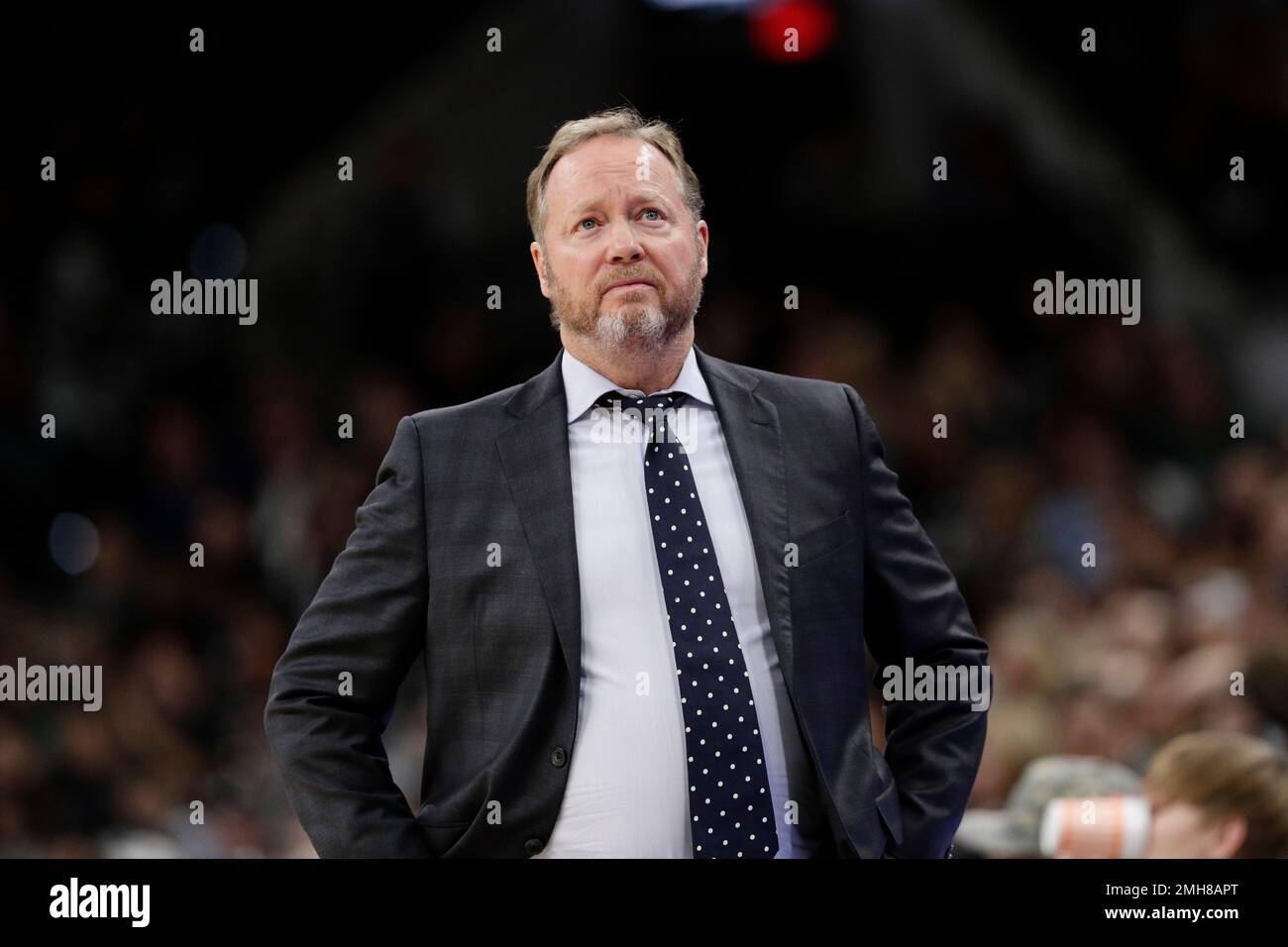 Milwaukee Bucks head coach Mike Budenholzer during the first half of an ...
