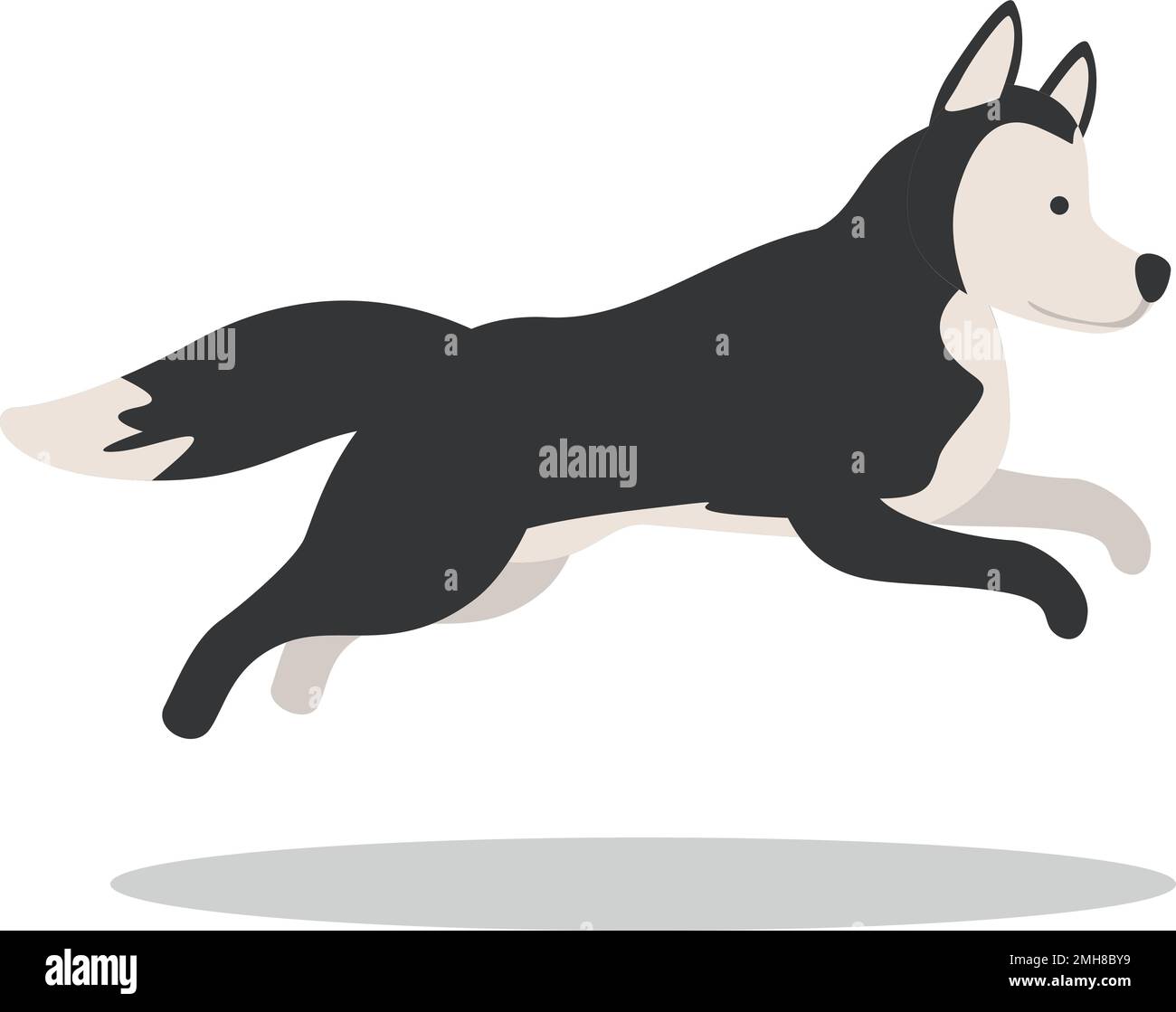 Runing husky icon cartoon vector. Siberian dog. Happy animal Stock ...