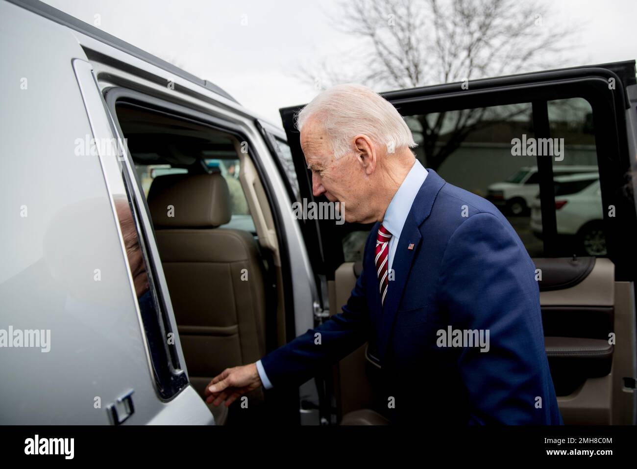 Democratic presidential candidate Joe Biden leaves after eating lunch ...