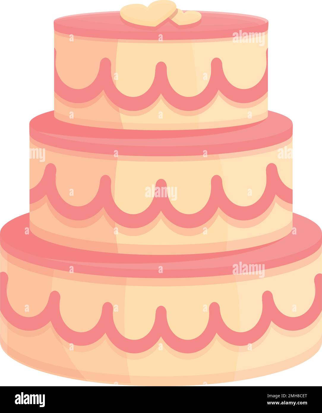 Flower wedding cake icon cartoon vector. Birthday design. Bride topper ...