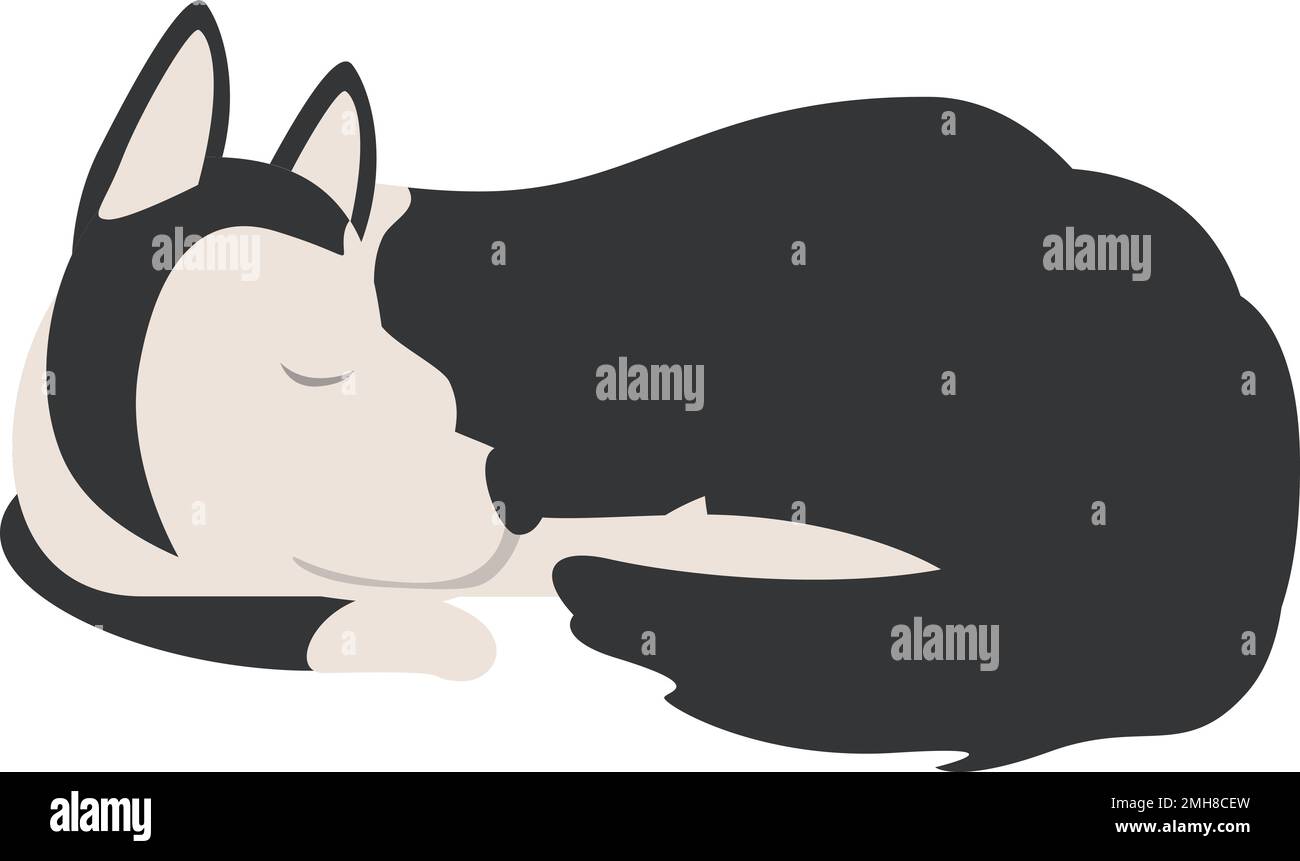 Sleeping husky icon cartoon vector. Siberian dog. Puppy animal Stock ...