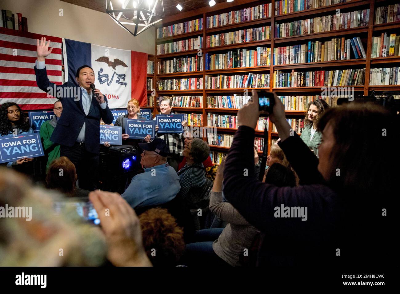 Democratic presidential candidate Andrew Yang speaks at a campaign ...