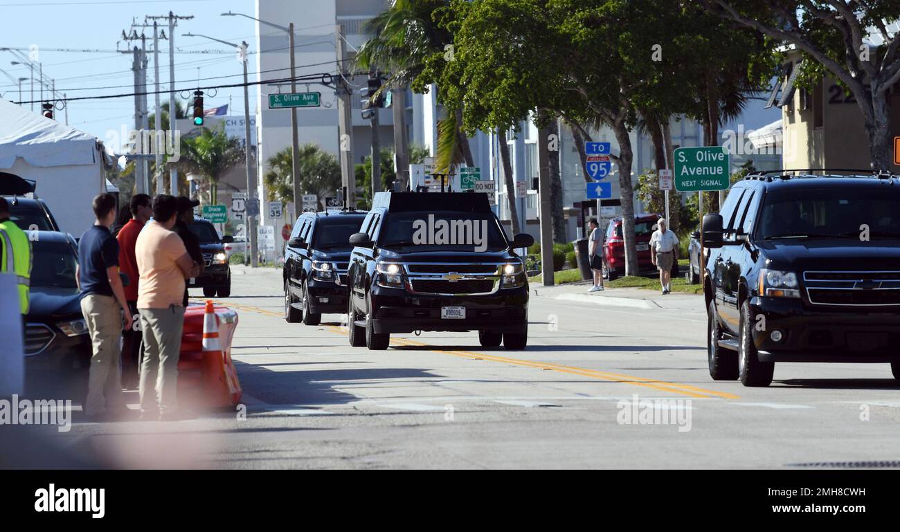 President Donald Trump's motorcade returns from the Trump International ...