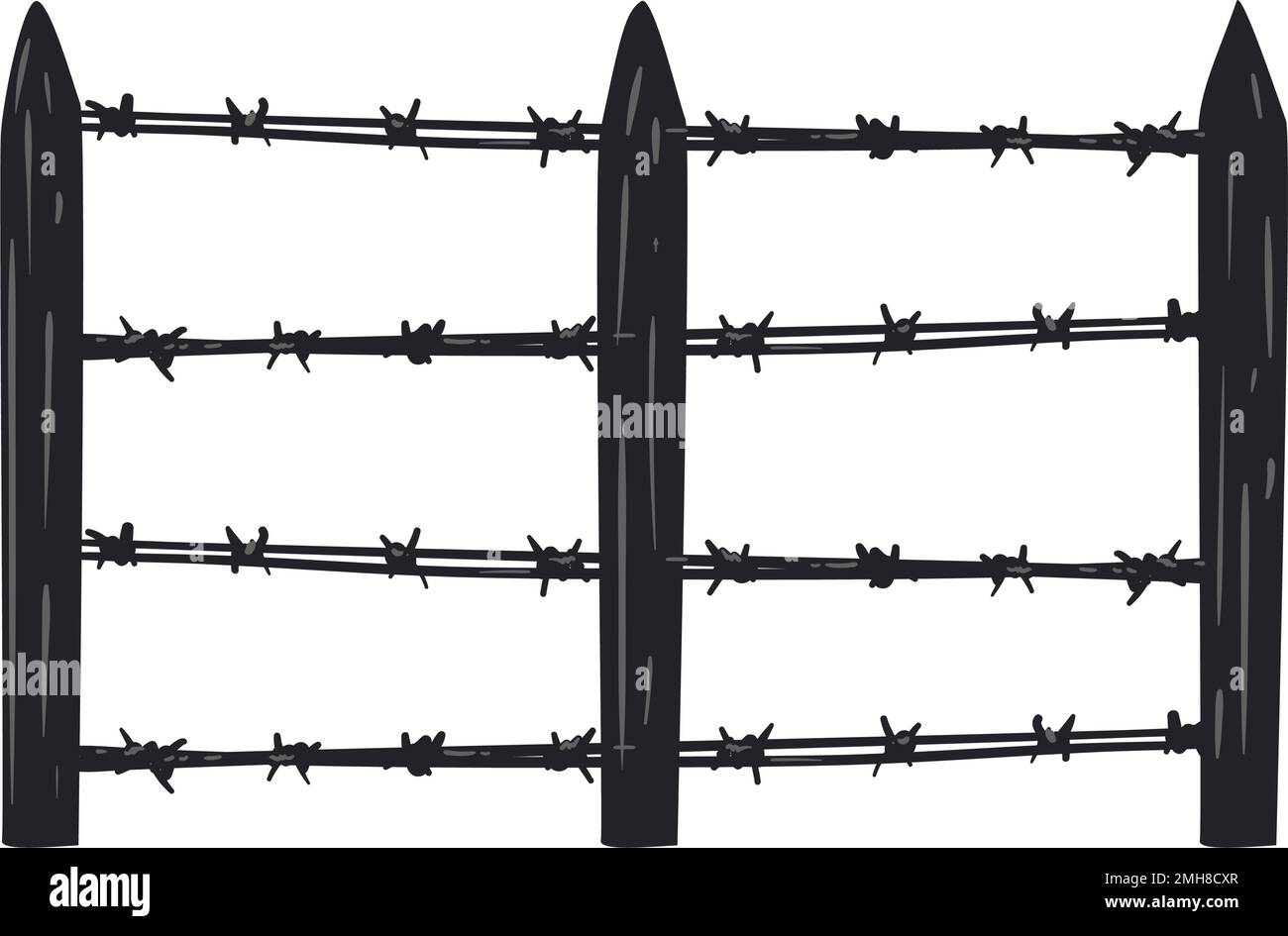 Wire boundary farm fence Cut Out Stock Images & Pictures - Alamy