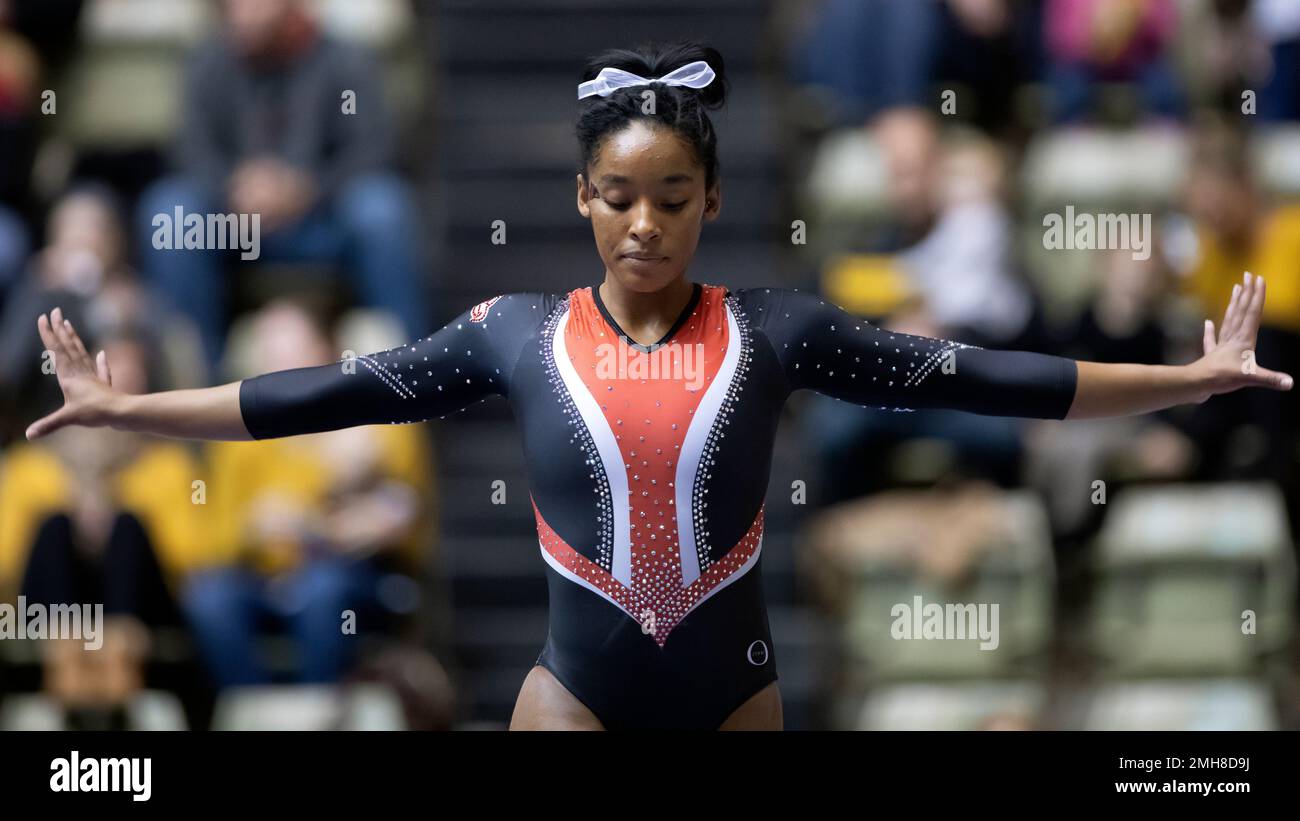 Southeast Missouri's Gabrielle Adams during an NCAA gymnastics meet on ...